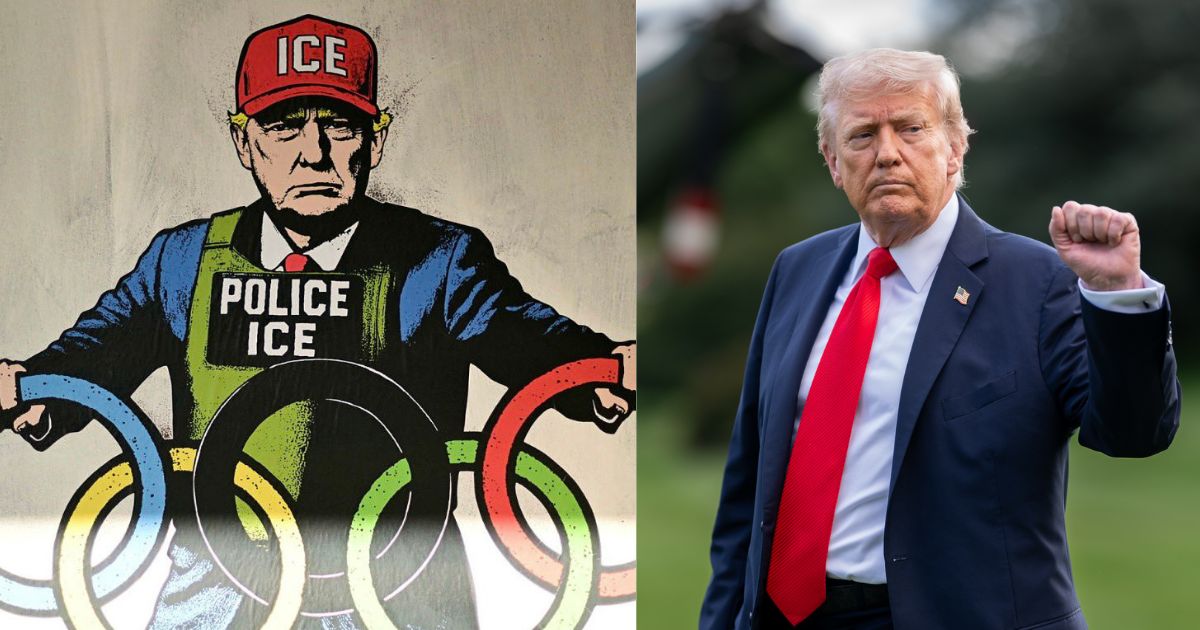 Trump in ICE Uniform, Olympic Rings in Hand — Milan Street Art Goes ...